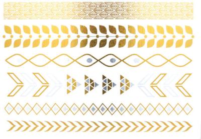 China Gold and silver metallic tattoo, metallic temporary tattoo, OEM tattoo, custom designs for sale