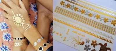 China Metallic foil jewelry temporary tattoo for sale