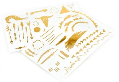 China Gold & Silver Metallic Temporary Bling Tattoos for sale