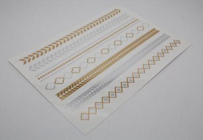 China Customized Gold Silver Foil Tattoo Fake Temporary Tattoos for sale