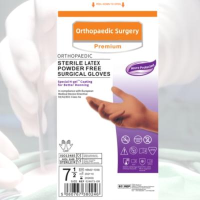 Cina Brown Color Sterile Orthopaedic Surgical Gloves Natural Rubber Latex Orthopaedic Gloves in vendita
