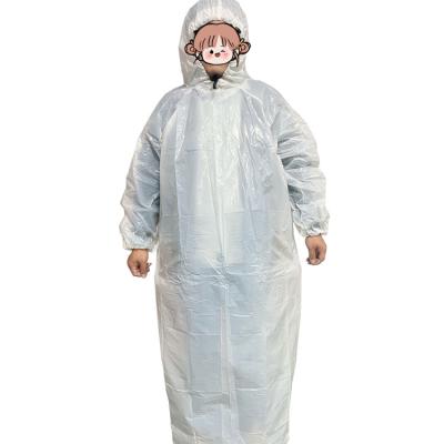 China New arrival yellow,green colors polyethylene raincoat adjustable neck belt with elastic cuffs Te koop