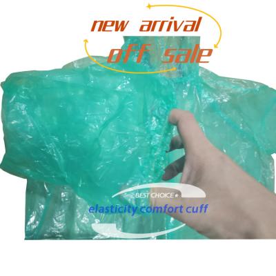 Cina New arrival yellow,green colors polyethylene raincoat adjustable neck belt with elastic cuffs in vendita