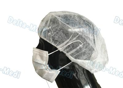 Cina Cappucci chirurgici Bouffant eliminabili bianchi rotondi/alta permeabilità all'aria pianamente elastica in vendita