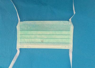China Verde máscara protetora não tecida de 3 dobras, máscaraes protetoras médicas descartáveis estéreis à venda