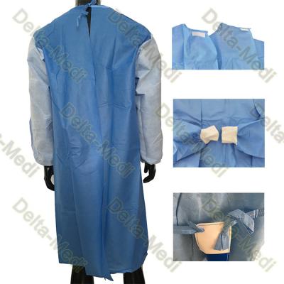 Cina Abito sterile eliminabile dei pp SMS con velcro sul polsino tricottato collo posteriore in vendita