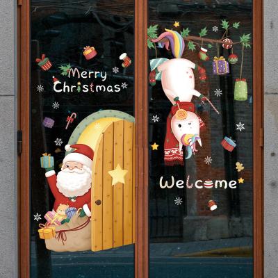 Cina autoadesivi elettrostatici Santa Claus Wall Stickers For Party della finestra di 0.1mm in vendita