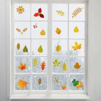 China Luminous Electrostatic Window Stickers Turkey Maple Leaf Window Sticker for sale