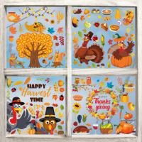 China Luminous Electrostatic Window Stickers Turkey Maple Leaf Window Sticker for sale