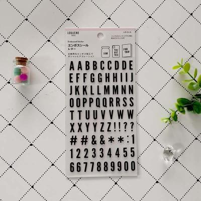 China Transparante pvc-Handrekening met Combinatie van Getallen en Letters 3D Folie het Stempelen Sticker Te koop