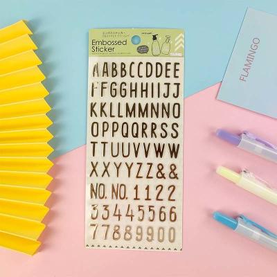 China Transparante pvc-Handrekening met Combinatie van Getallen en Letters 3D Folie het Stempelen Sticker Te koop