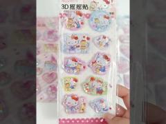 Children's toys 3D shining colorful crystal rocking sealed stickers kindergarten award stickers