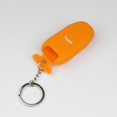 China Topfit high quality silicone car keychain for Tesla(dark orange) for sale