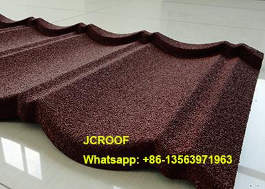 China Black Milano Stone Coated Steel Roof Tiles 0.5mm Thickness With Long Life for sale