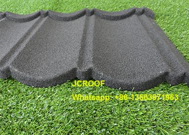 China Wind Resistance Stone Coated Steel Shingles 0.4mm Thickness With 50 Year Warranty for sale