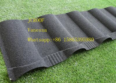 China 1340*420mm Stone Coated Metal Roof Tile / Milano Tile 2.7kg per sheets Coffe Browwm Color for sale