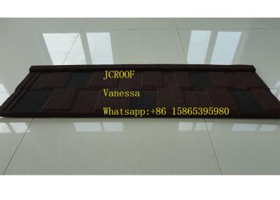China Makuti Grained Stone Coated Metal Roof Tile 5 Wave Bond Tile size 1170*420mm for sale