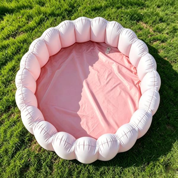 Quality Pastel Pink Bubble Inflatable Swimming Pool - Leak-Proof & Durable Portable PVC Family Pool for Easy Inflate & Store for sale