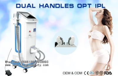 China 2017 Newest OPT IPL Hair Removal Machine / Dual Handles SHR IPL Equipment for sale