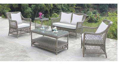 Cina Insiemi all'aperto del sofà del rattan della mobilia della villa con la Tabella di vetro di stoccaggio in vendita