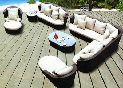 Cina Mobilia all'aperto stabilita del rattan del sofà dell'angolo del giardino di Brown, progettazione dell'atmosfera in vendita