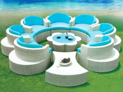Cina Insieme all'aperto del sofà del rattan di combinazione del sofà di posto unico con progettazione del fiore in vendita