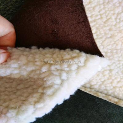 Cina Tessuto di suede sherpa sintetico in poliestere 100% giallo chiaro per clienti finali in vendita