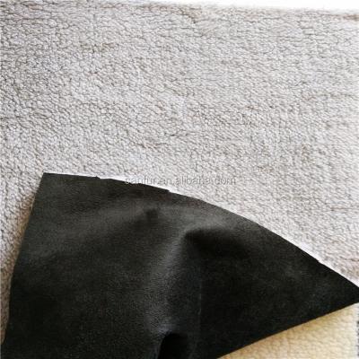 Cina Tessuto di suede sherpa sintetico in poliestere 100% giallo chiaro per clienti finali in vendita