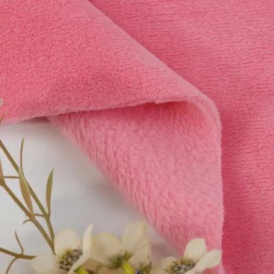 Κίνα Προσαρμοσμένο χρώμα 100D Yarn Count Coral Fleece Fabric για Πιτζάμες 300gm Double Faced προς πώληση