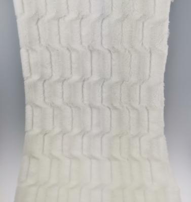 Cina Tricot a maglia tessuto in peluche PV bianco spazzolato per coperte e cuscini tipo a maglia in vendita