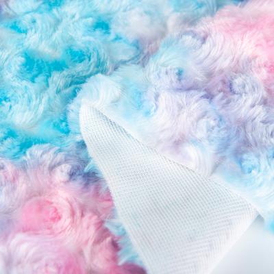 China Tie Dye PV Fabric in Plush Pattern for 100% Polyester Carpet/Toy/Garment/Pet Mat for sale