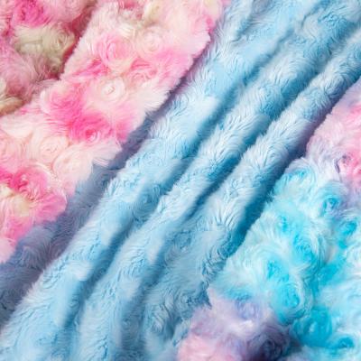 China Tie Dye PV Fabric in Plush Pattern for 100% Polyester Carpet/Toy/Garment/Pet Mat for sale