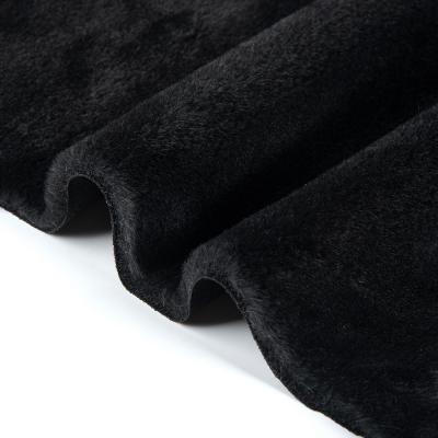 Cina Descrizione Tessuto di pelliccia di coniglio falso suede legato tessuto di peluche per abbigliamento di qualsiasi colore in vendita