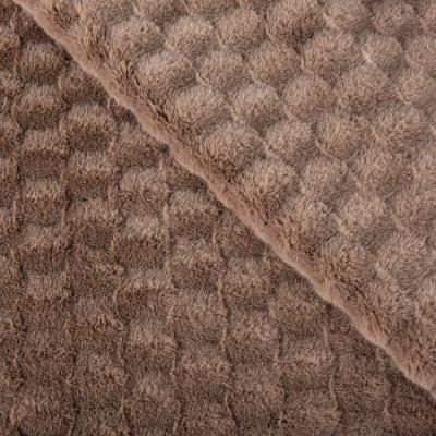China Voorkant Materiaal 100% polyester vals bont pluisstof voor kledingstuk en gooi deken Te koop
