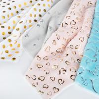China 2000 Meters Minimum Order Customizable Density Polyester Gold Bronzing Embossed Fabric for sale