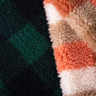 China Customized 100% Polyester Multi-Color Jacquard Lamb Wool for Winter Clothing Production for sale