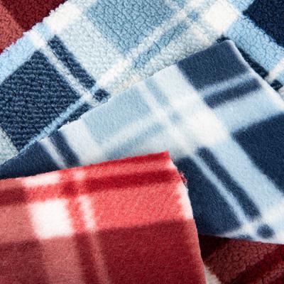 China 100% Polyester Check Design Sherpa Fleece Fabric Soft Fine Sherpa Fabric for Garments for sale
