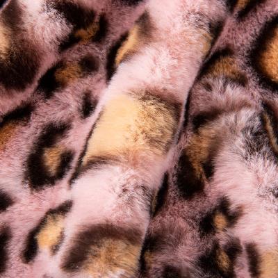 Cina Tessuto a maglia 100% poliestere super morbido Leopardo Stampa Pelle di coniglio Pelle finte Tessuto di pelliccia spessa in vendita