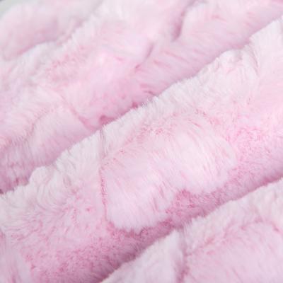 China Stripe Brush Rabbit Faux Fur Stof voor kleding en huistextiel Breedte 58/60 inch Te koop