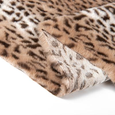 Cina Stoffa di tenda stampata di pelliccia di coniglio finto per cappotto sciarpa scarpe borsa di scarpe coperta 100D Conteggio di filati in vendita