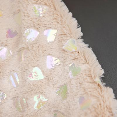 China 100% Polyester Plaid Style Bronzing Silber PV Plush Falsches Fell für Heimtextilien zu verkaufen