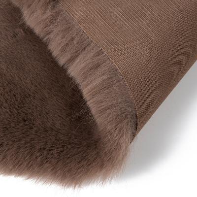Cina Poliestere Long Pile Fux Pelliccia Trim Tessuto per Super Soft False Pelliccia di Coniglio Aspetto e sensazione in vendita