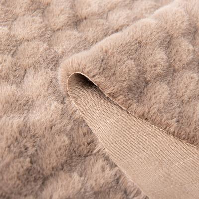 China Customized Color Soft Brushed Faux Rabbit Fur Fabric for Garment/Home Textile/Slipper for sale