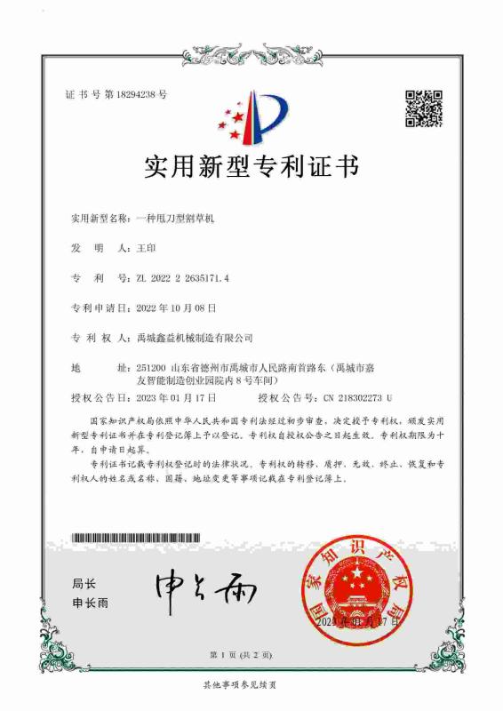 patent - Jinan Xinyiyin Import and Export Trading Co., Ltd.