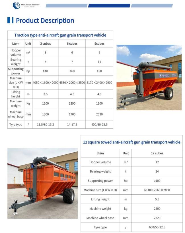 Fertilizer Adding Grain Transporting and Grain Dumping Machine