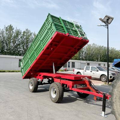 China Customized Farm Trailer 4wheels Hydraulic Dump Trailer Perfect For Agricultural Transportation for sale