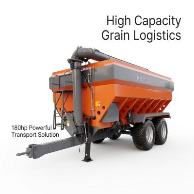 China 20 Cubes Grain and Fertilizer Transport Trailer with 24T Loading Capacity and 180hp Supporting Power for sale