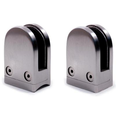 China Stainless Steel D Shaped Glass Clamp with Flat Base for sale