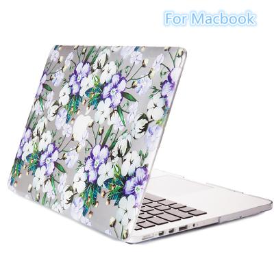 China Popular purple white flower style attractive appearance ，pc case for Macbook pro 11‘12’13‘15inch shell for sale
