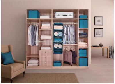 China Three Flat Open Bedroom Storage Armoire , 18mm White Ash Melamine Wardrobe Coat Closet for sale